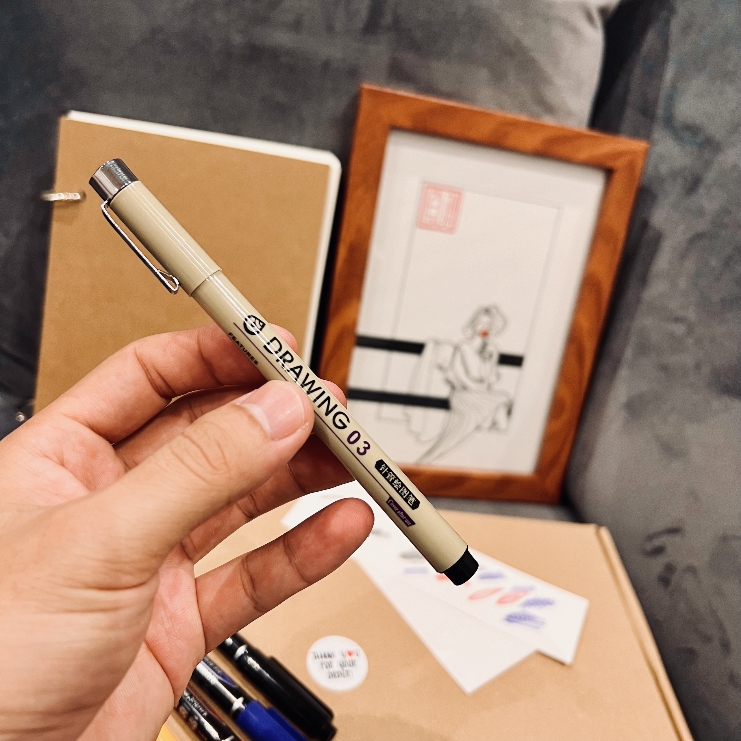 Combo 3 Bút line kháng nước DRAWING Bút vẽ nét mỹ thuật Bút vẽ ký hoạ ...